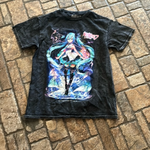 Hot Topic | Tops | Hot Topic Hatsune Miku Dark Mineral Wash Boyfriend ...